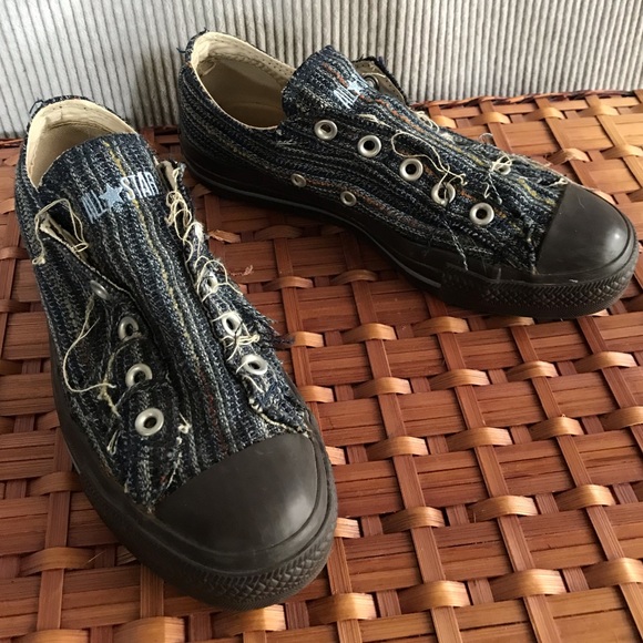 Converse | Shoes | Converse All Stars Low Top Sneakers Brown Blue Tweed ...